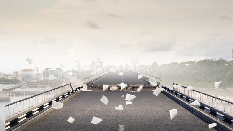 Engineering Mistake in Bridge. Mixed Media Stock Image - Image of ...
