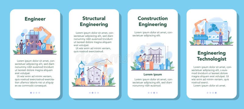 Engineering Web Banner or Landing Page. Technology and Science Stock ...