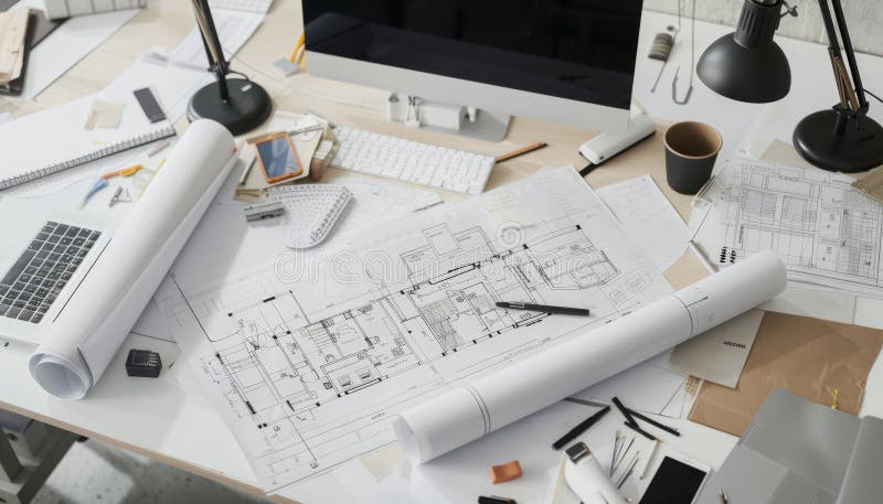 Engineering Office Printing Wide Design Blueprints on Large Plotter ...