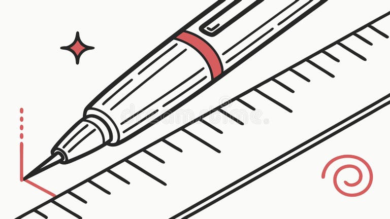 Engineering Pen and Ruler, Precision Technical Drawing, Vector Design ...