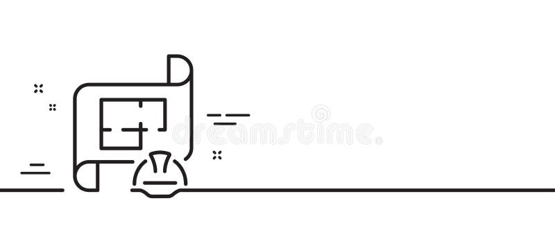 Engineering Plan Line Icon. Technical Documentation Sign. Minimal Line ...