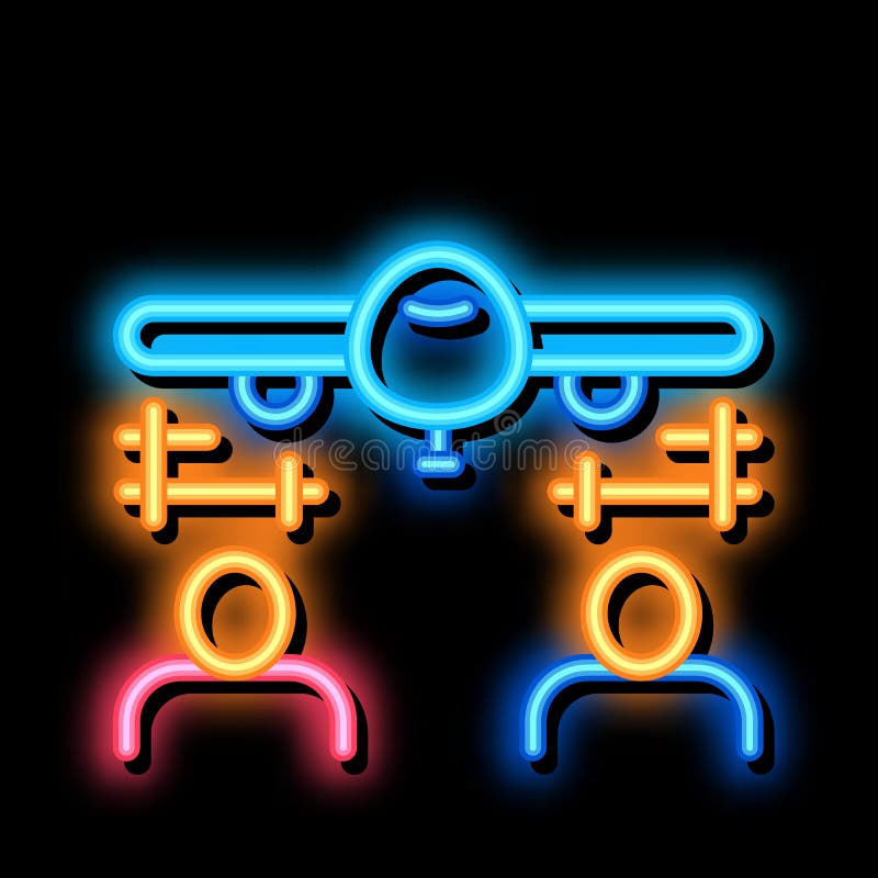 Engineering Plane Neon Glow Icon Illustration Stock Vector ...