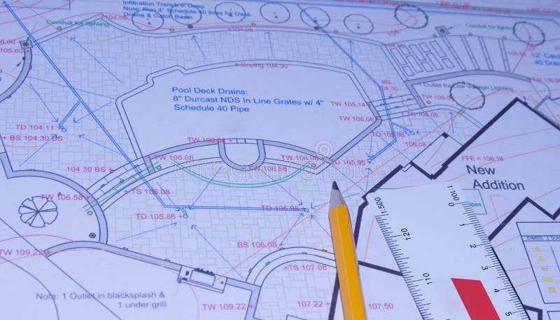 Engineering plans stock illustration. Illustration of development ...