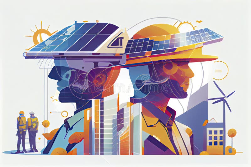 Engineering Portrait Engineer Wearing Helmet with Wondrous Double ...