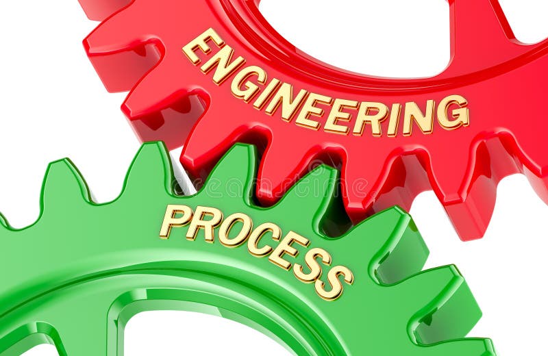 Engineering Process Concept with Colored Gearwheels. 3D Rendering Stock ...