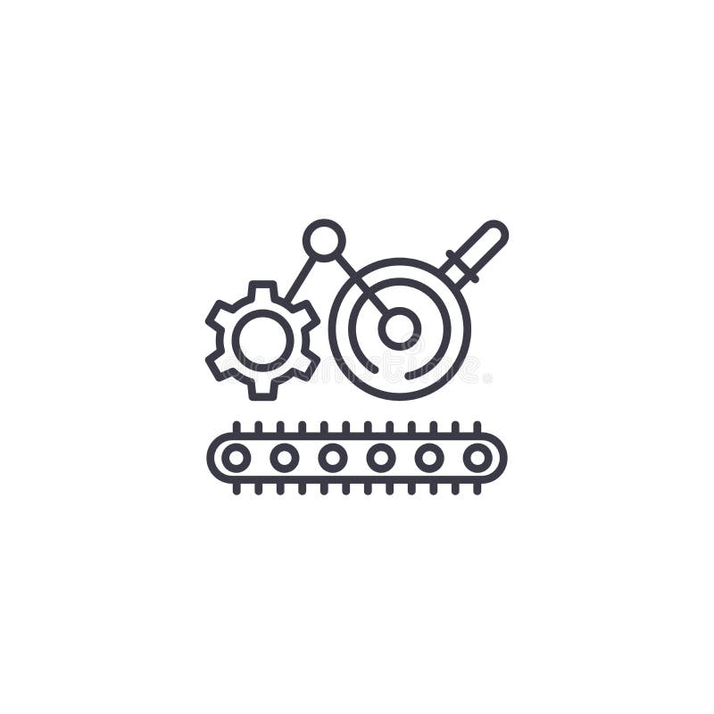 Engineering Process Linear Icon Concept. Engineering Process Line ...