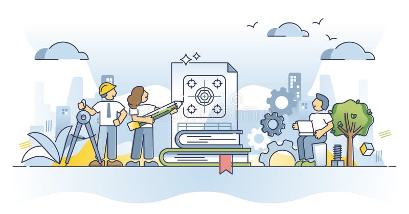 Engineering Profession and Work with Building Materials Outline Concept ...