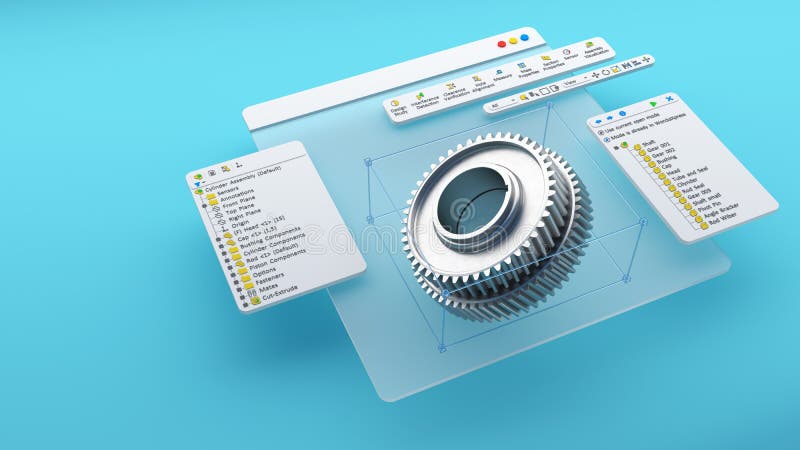 Engineering Project, 3D CAD Software Model of a Gear Wheel. Mechanical ...