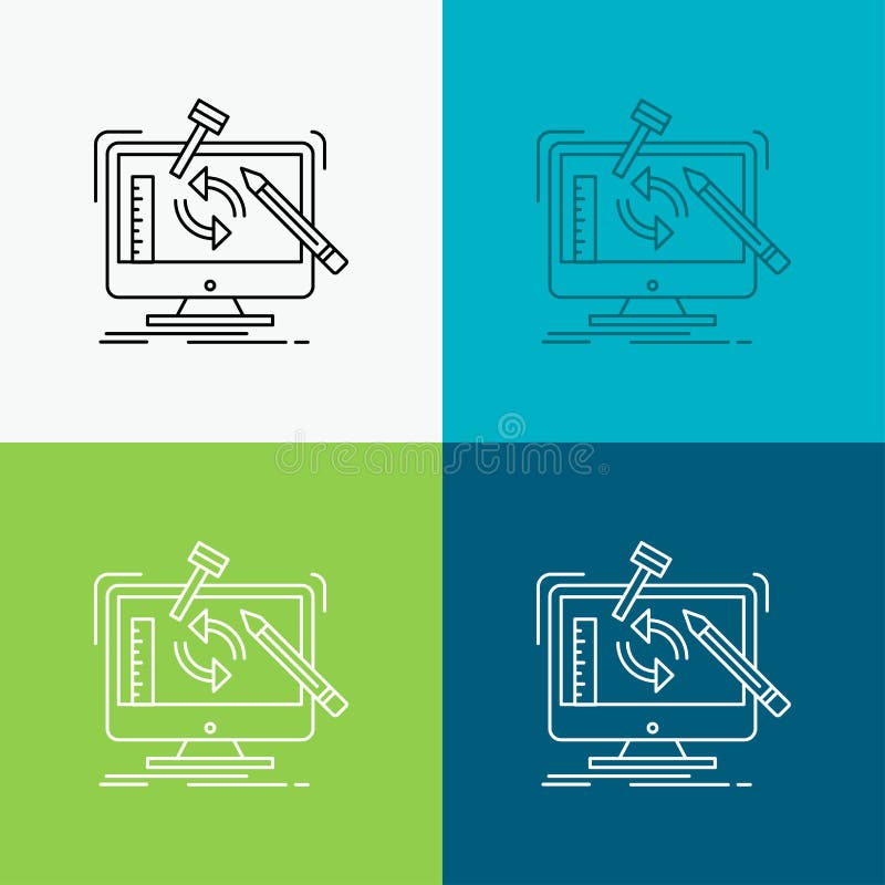 Engineering, Project, Tools, Workshop, Processing Icon Over Various ...