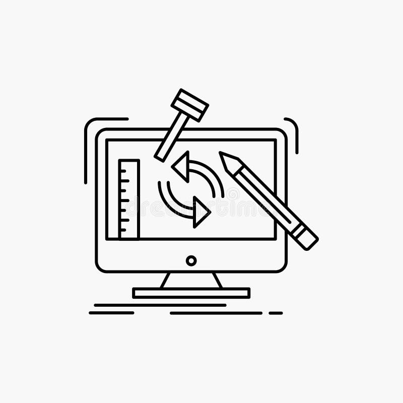 Engineering, Project, Tools, Workshop, Processing Line Icon. Vector ...