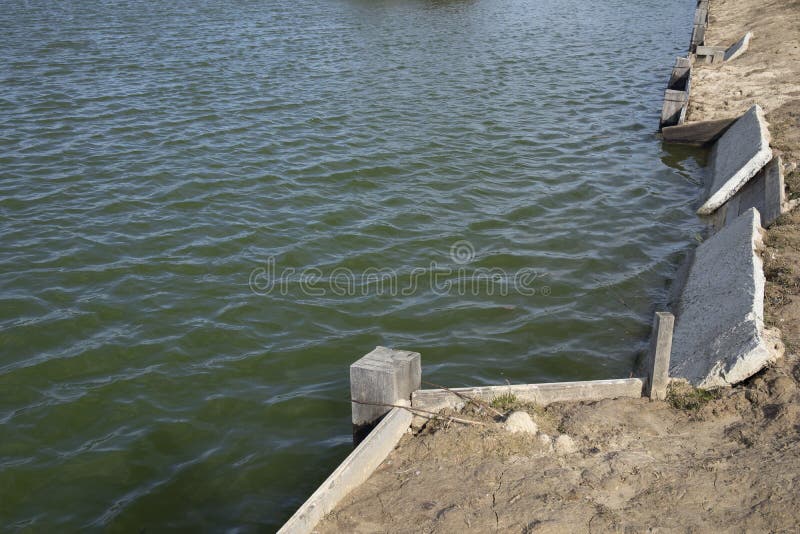Engineering Protection of Lake Shores from Landslides Stock Image ...