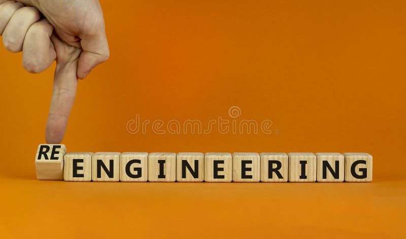 Engineering or Reengineering Symbol. Engineer Turns Cubes and Changes ...