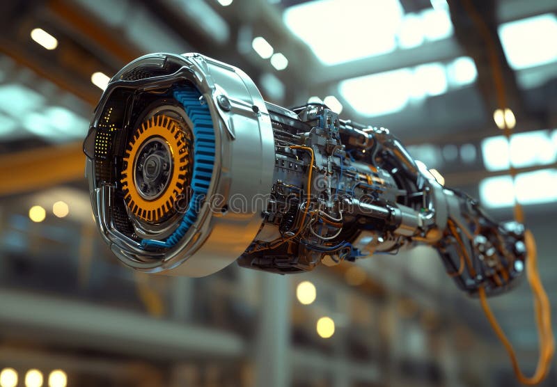 An Engineering Robotic Arm Made of Metal with Gears Stock Photo - Image ...