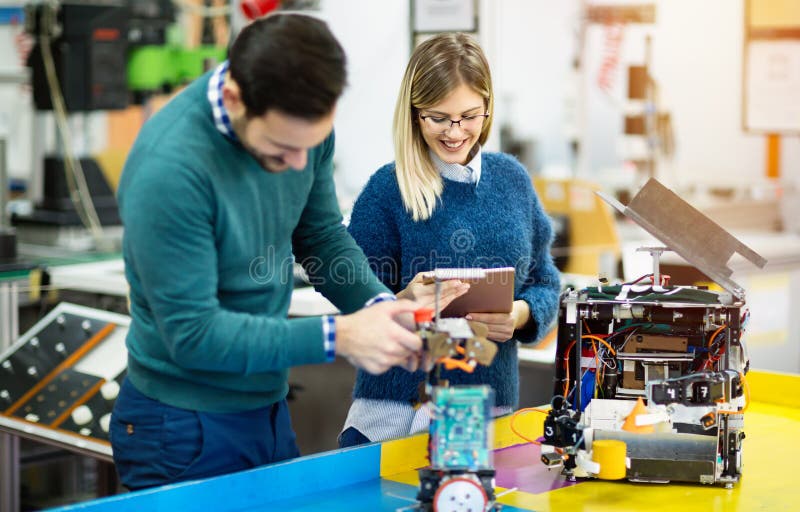 Engineering Robotics Class Teamwork Stock Image - Image of motherboard ...