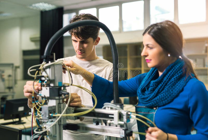 Engineering Robotics Class Teamwork Stock Photo - Image of electrical ...