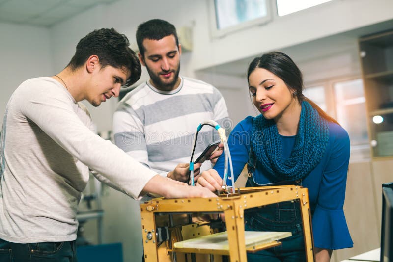 Engineering Robotics Class Teamwork Stock Photo - Image of electrical ...