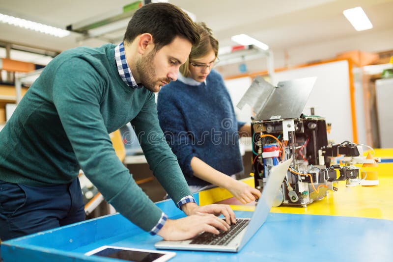 Engineering Robotics Class Teamwork Stock Photo - Image of class ...