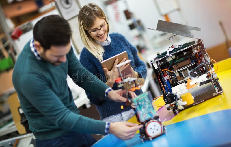 Engineering Robotics Class Teamwork Stock Photo - Image of professional ...