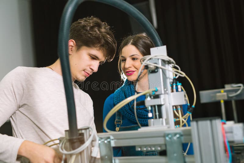 Engineering Robotics Class Teamwork Stock Photo - Image of class ...
