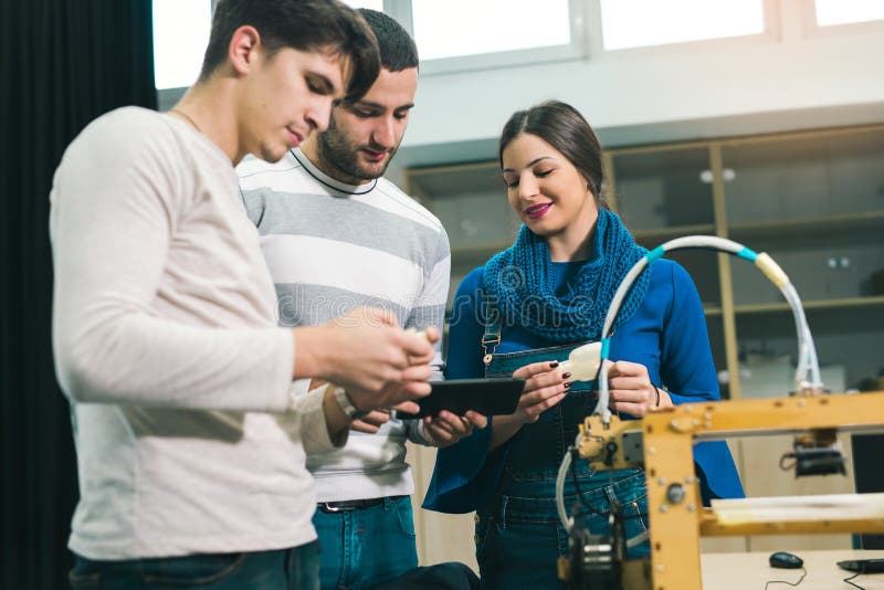 Engineering Robotics Class Teamwork Stock Photo - Image of electrical ...