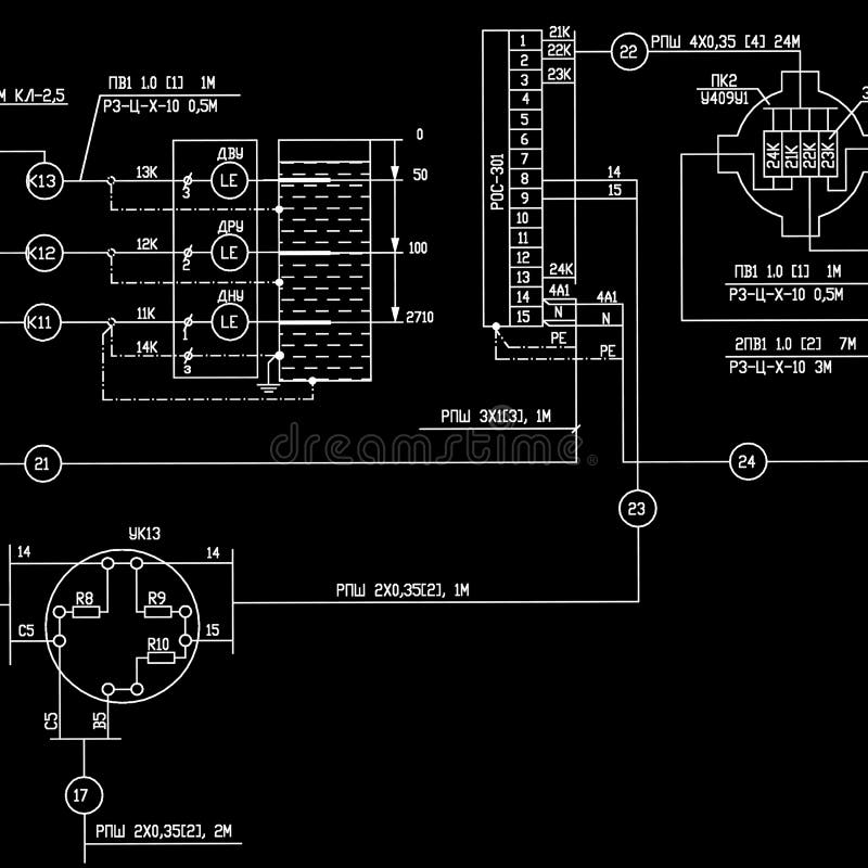 The engineering scheme stock photo. Image of automated - 17585812