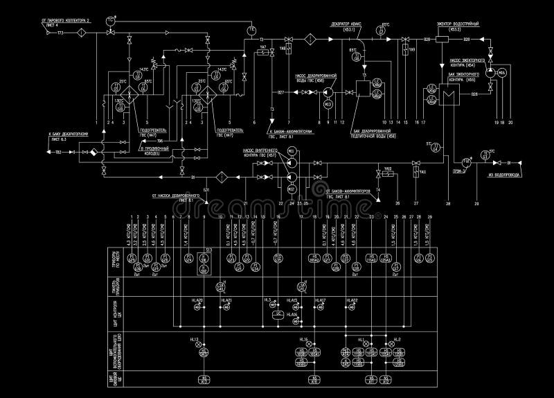 The engineering scheme stock illustration. Illustration of automatics ...