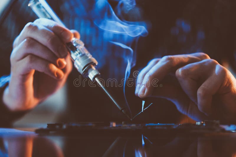 Engineering Science Electronic Technology Soldering Stock Image - Image ...