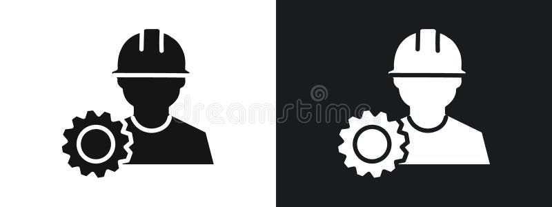 Engineering Service Icon Linear Graphics Set Vector in Black Stock ...