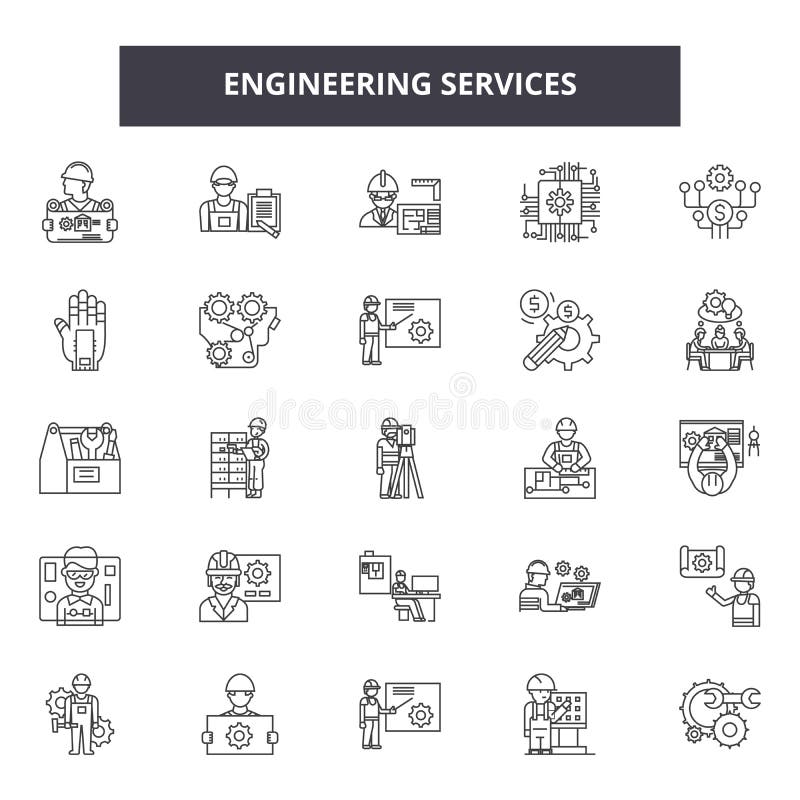 Service Engineer Line Icon Concept. Service Engineer Vector Linear ...