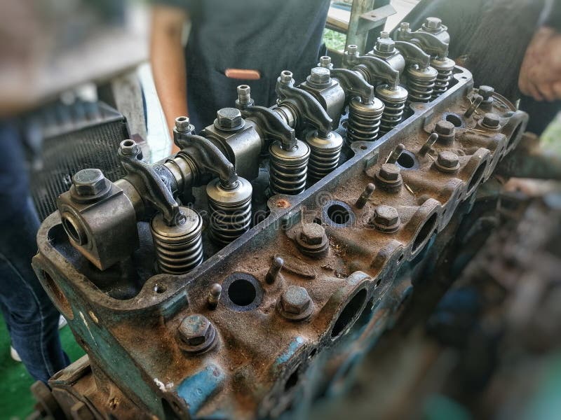 Engineering Student Learning To Disassemble the 4-cylinder Diesel ...