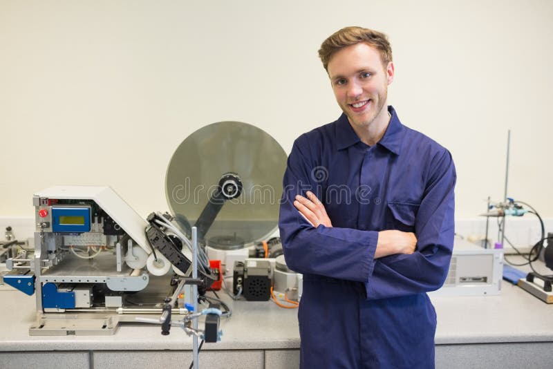 Engineering Student Using Large Drill Stock Photo - Image of ...