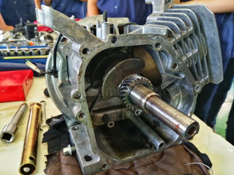 Engineering Student Learning To Disassemble the 4-cylinder Diesel ...