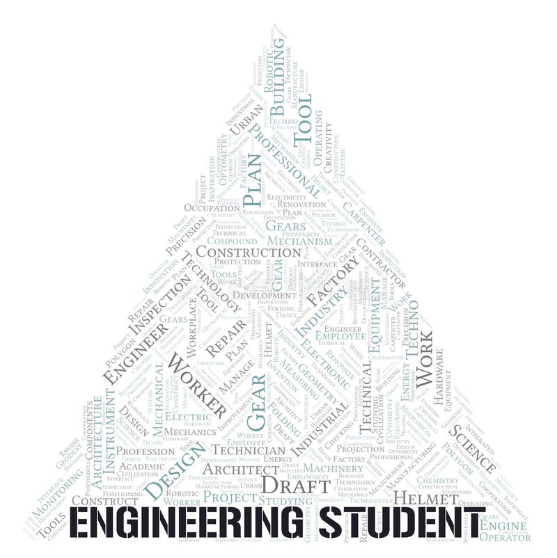 Engineering Student Typography Word Cloud Create with the Text only ...
