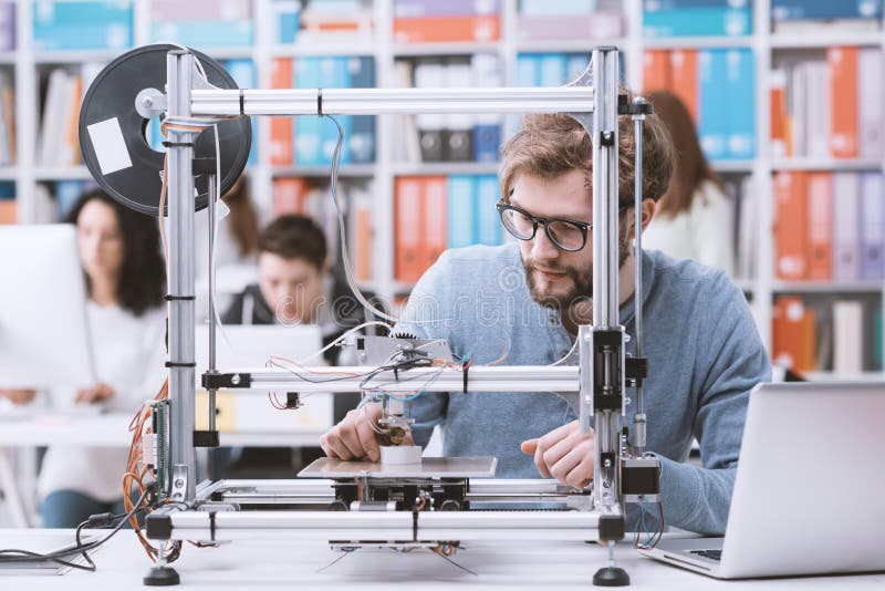 Engineering and 3D Printing Stock Image - Image of prototyping ...