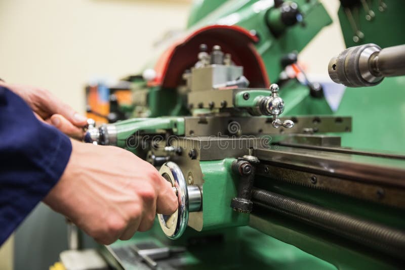 Engineering Student Using Heavy Machinery Stock Photo - Image of focus ...