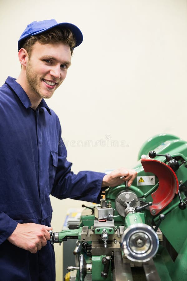 Engineering Student Using Heavy Machinery Stock Photo - Image of adult ...