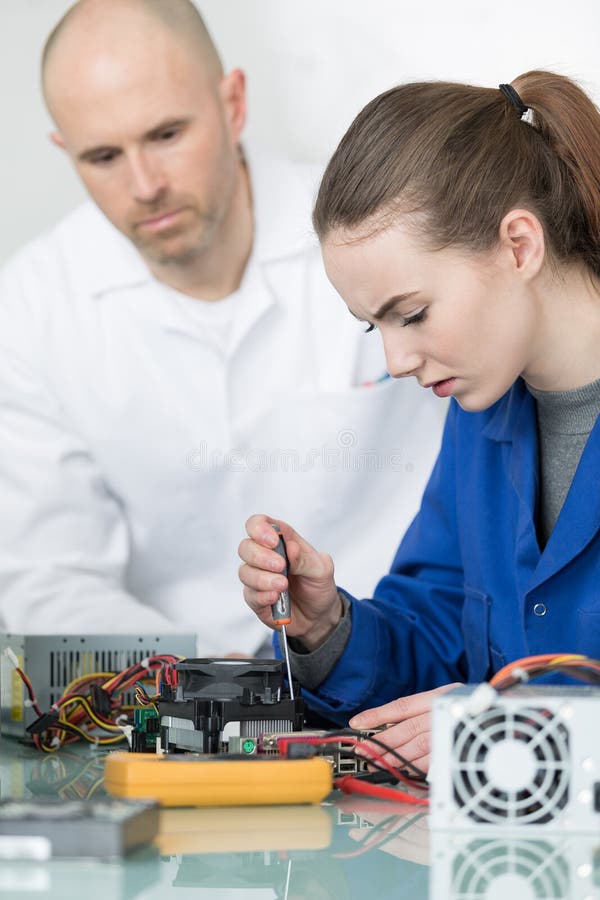 Engineering Student Smiling with Teacher Stock Image - Image of teacher ...