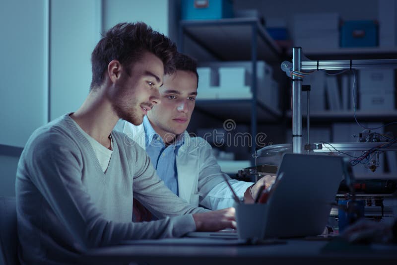 Engineering Students Working In The Lab Stock Photo - Image of ...