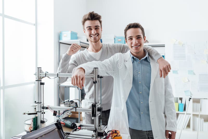 Engineering Students Posing Stock Image - Image of research, electrical ...