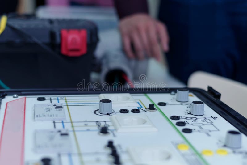 Engineering Students Working in the Lab. Students are Adjusting an ...