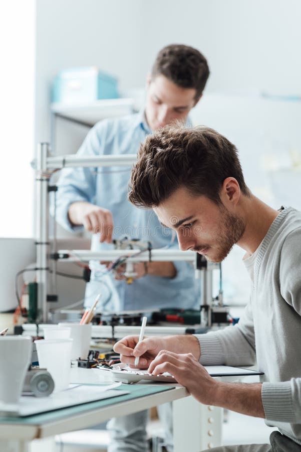 Engineering Students Working in the Lab Stock Image - Image of ...