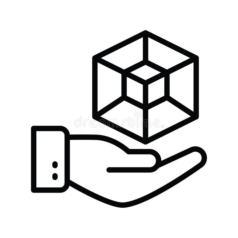 3d Model Vector Outline Icon Design Illustration. Engineering Symbol on ...