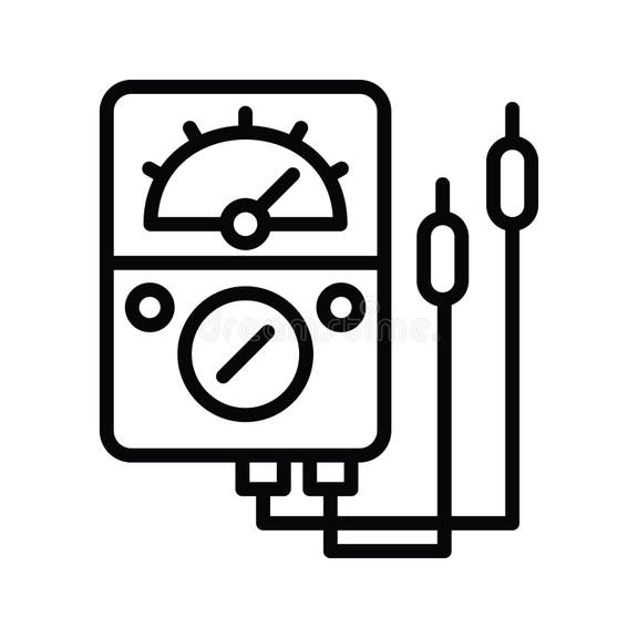 Volt Meter Vector Outline Icon Design Illustration. Engineering Symbol ...