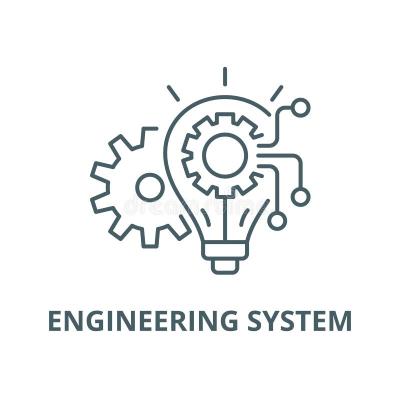 Engineering System Vector Line Icon, Linear Concept, Outline Sign ... Engineering System Vector Line Icon, Linear Concept, Outline Sign ...
