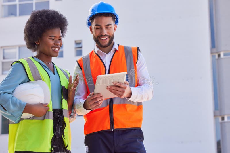 Engineering, Tablet and Teamwork with People on Construction Site for ... Engineering, Tablet and Teamwork with People on Construction Site for ...