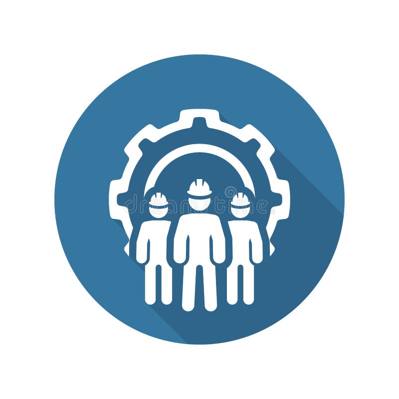 Engineering Team Icon. Three Men and Cog Wheel. Development Symbol ...