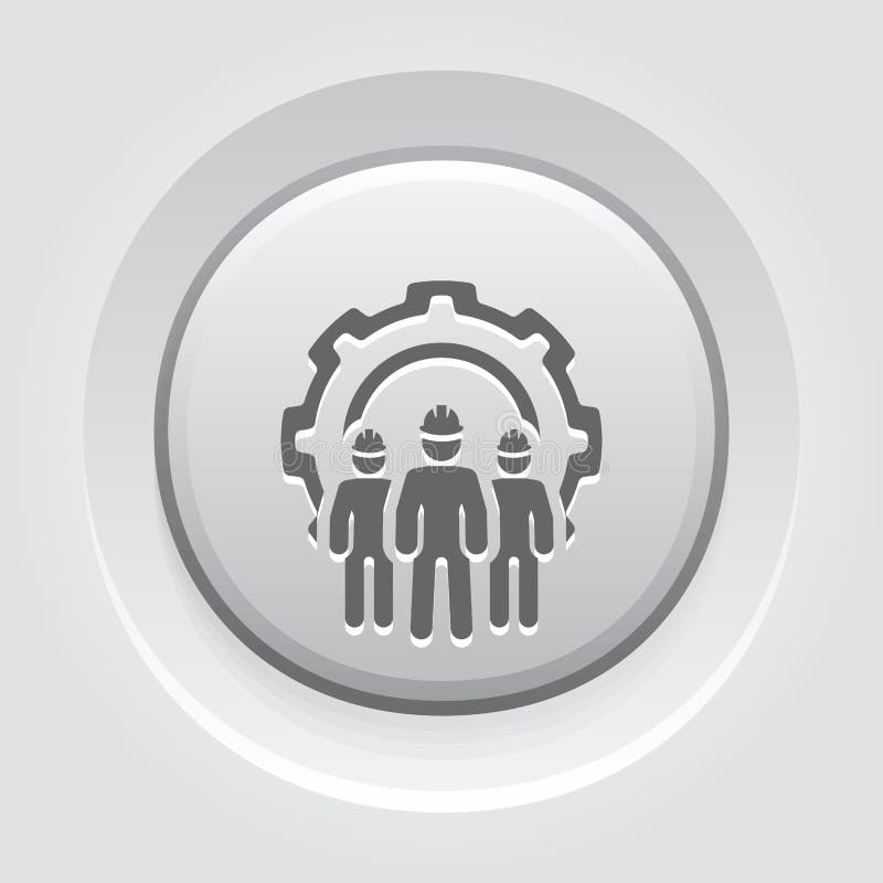 Engineering Team Icon. Three Men and Cog Wheel. Development Symbol ...