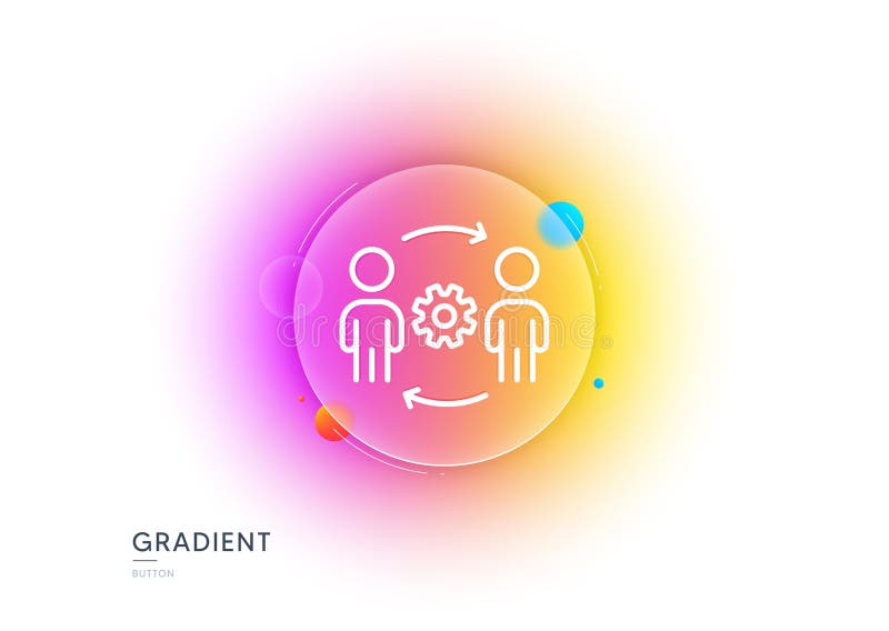 Engineering Team Line Icon. Engineer or Architect Group Sign. Gradient ...