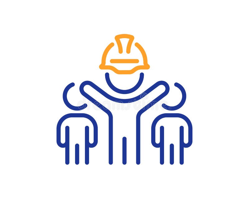 Engineering Team Line Icon. Engineer or Architect Group Sign. Vector ...