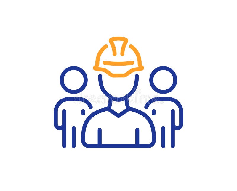 Engineering Team Line Icon. Engineer or Architect Group Sign. Vector ...